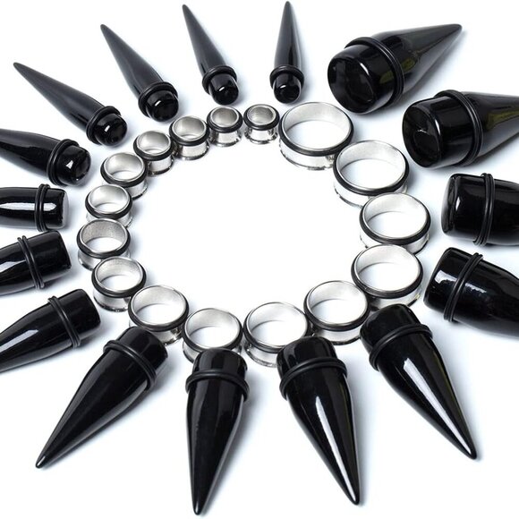 Accessories | 32 Pcs Ear Taper Kit Stainless Steel Gauge Stretching ...
